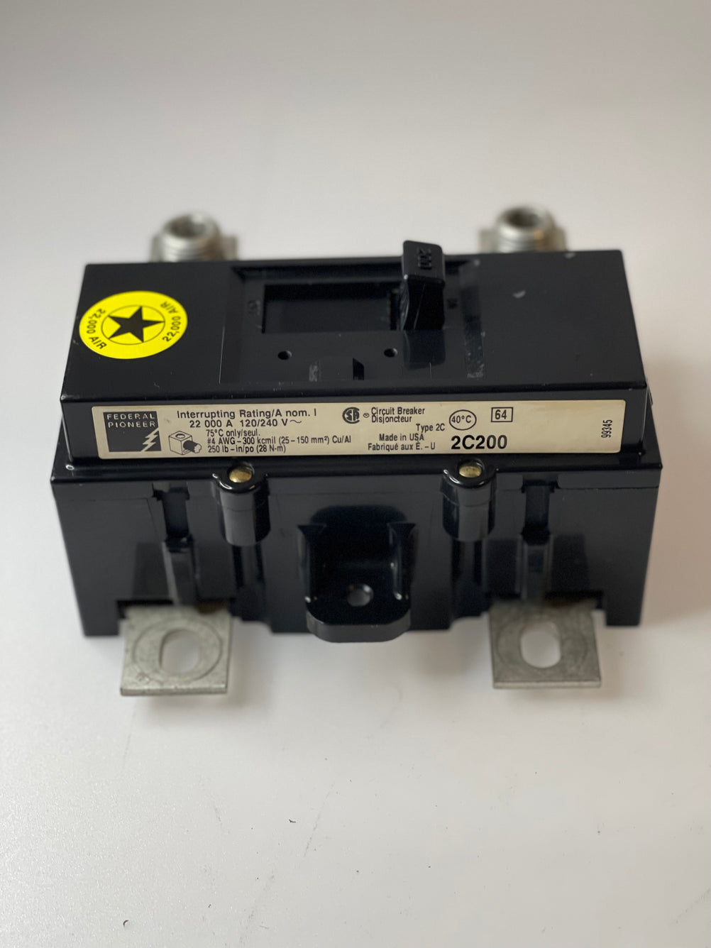 2C200 200AMP MAIN BREAKER FEDERAL PIONEER ,FPE