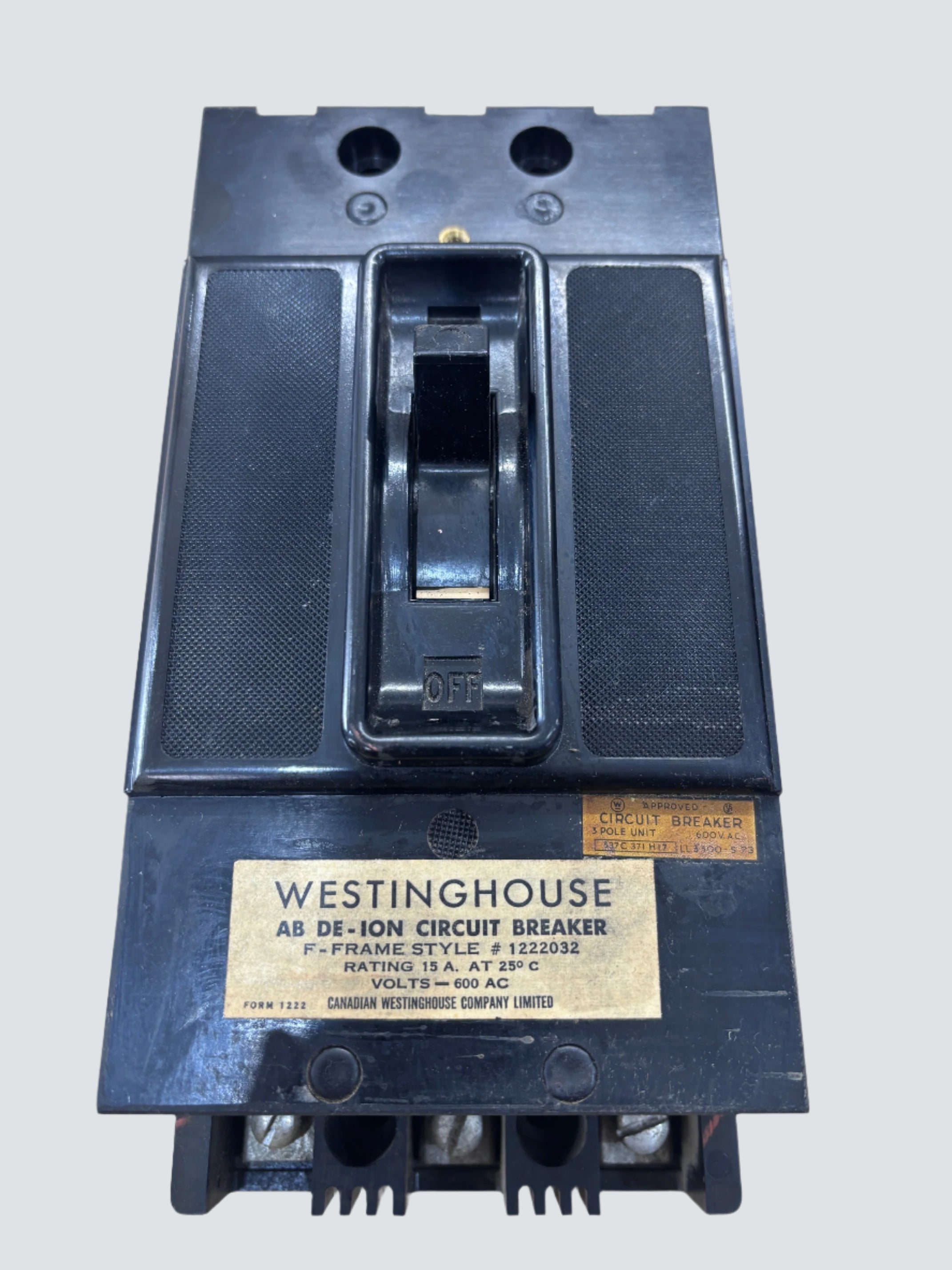 F3015 15 AMP Breaker ,Westinghouse F Frame Used