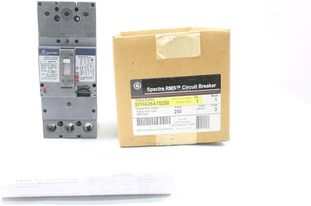 SFHA36AT0250 250AMP FRAME 600V 3 POLE GE, GENERAL ELECTRIC CIRCUIT BRE